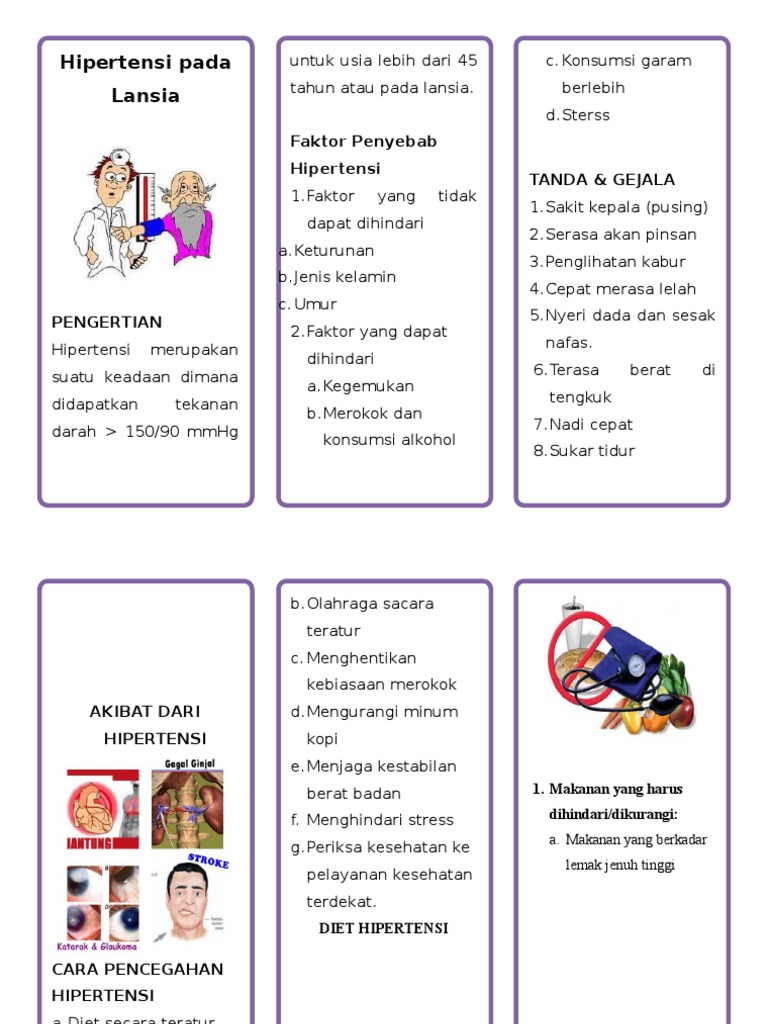 LEAFLET Hipertensi Pada Lansia | PDF