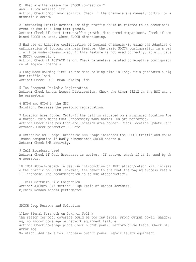 SDCCH Drop Rate | PDF | Radio Technology | Communication