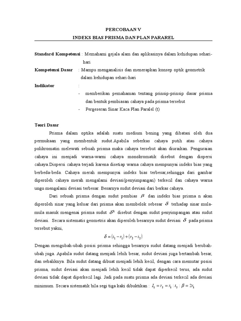 Teori Indeks Bias Prisma | PDF