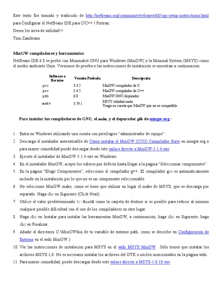 Configurar NetBeans para C/C++ en Windows | PDF | Entorno de desarrollo ...