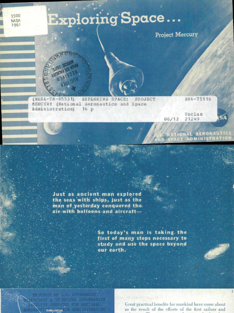 Exploring Space Project Mercury | PDF | Project Mercury | Space Capsule