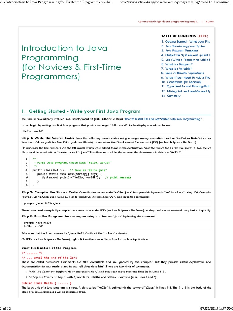 03 An Introduction To Java Programming For First Time Programmers