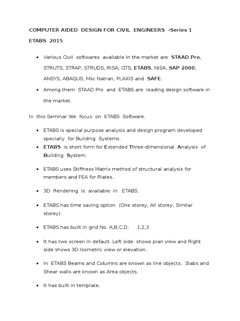 ETABS Presentation 1 | PDF | Column | Structural Analysis