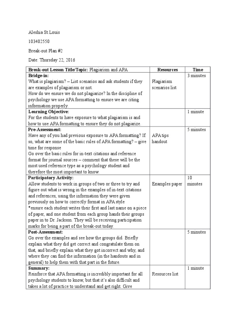 Breakout Plan 2 | PDF