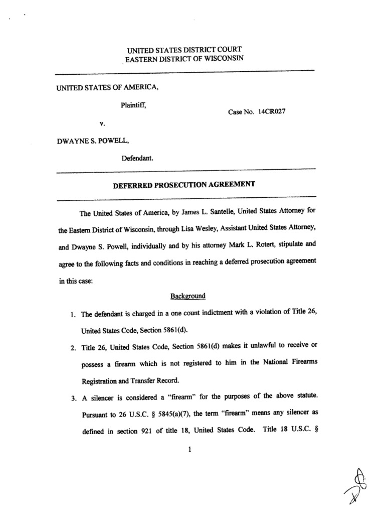 Dwayne Powell Deferred Prosecution Agreement | PDF | Violence