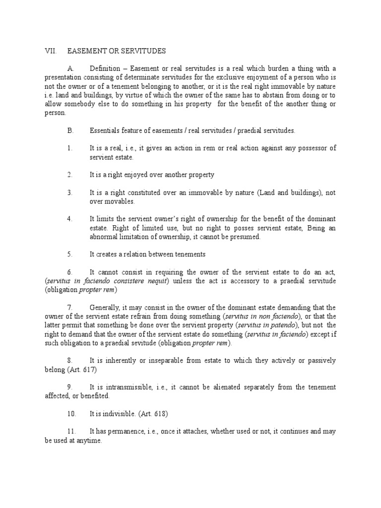 Easement Outline With Cases | PDF | Easement | Civil Law (Common Law)
