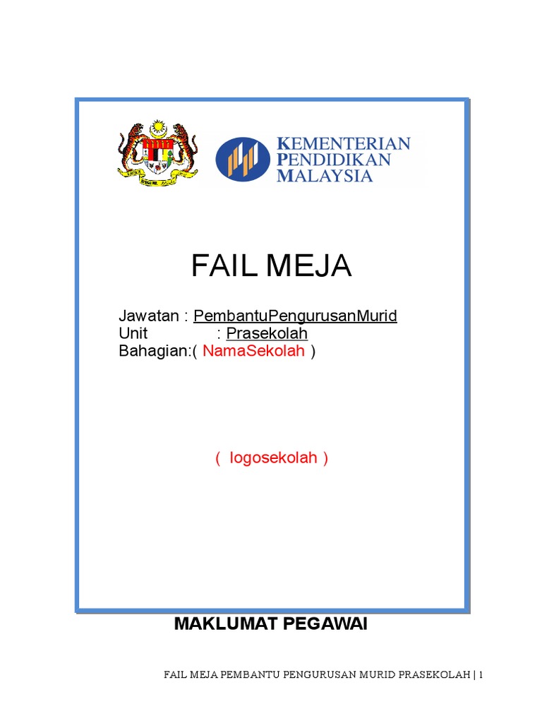 fail meja guru prasekolah - Ella Pullman