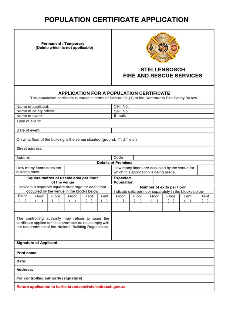 Application For Population Certificate | PDF | Business | Business