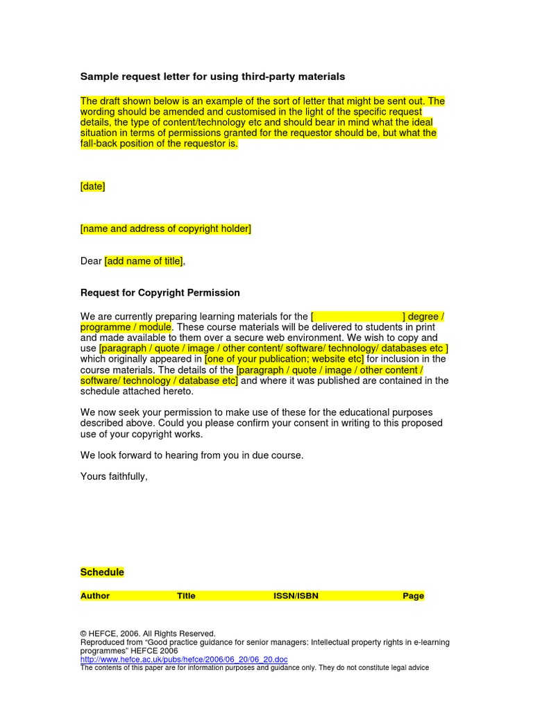 3.8 Sample Request Letter For Using Third v1 1 | PDF