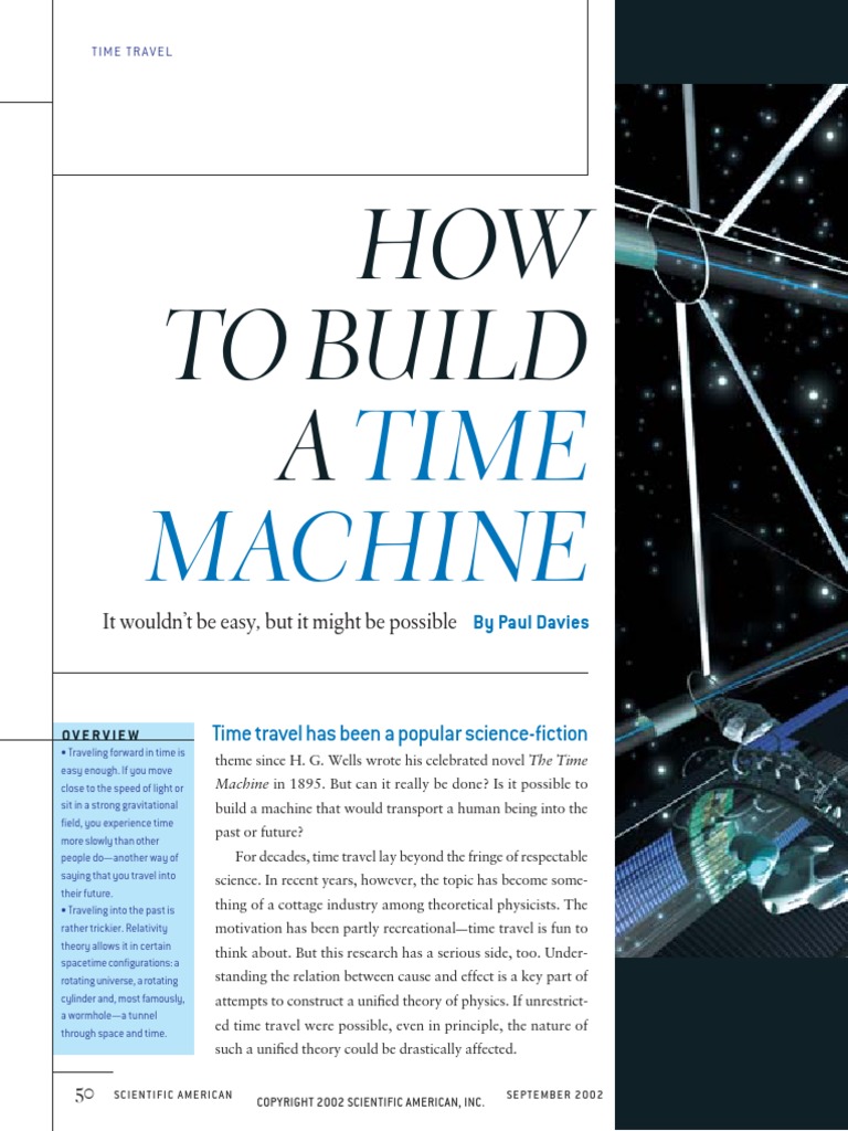 How To Build A Time Machine-Paul Davis - Scientificamerican0902-50 ...