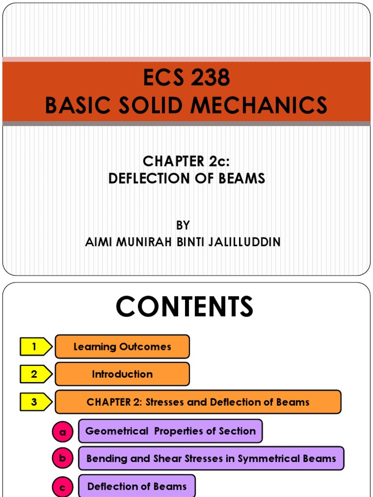 ECS 238 - Chapter 2c (Deflection of Beams) | PDF | Beam (Structure ...