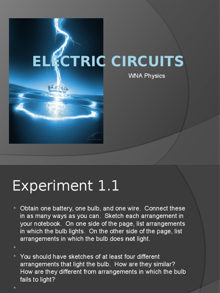 Electric Circuits PPT 1-2 | PDF | Series And Parallel Circuits ...