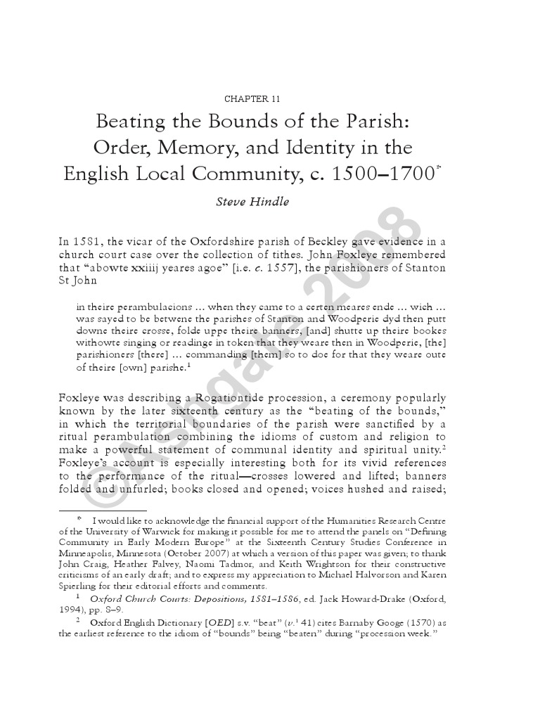 Beating The Bounds | PDF | Parish | Protestant