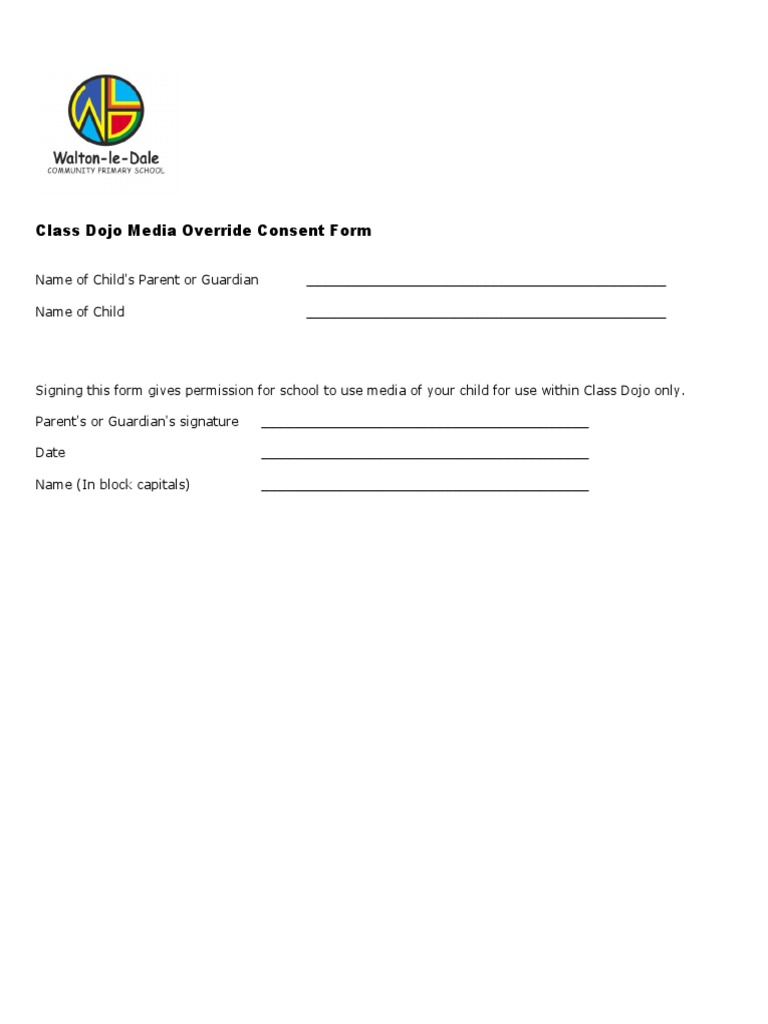 Class Dojo Media Override Form | PDF | Living Arrangements | Ageing