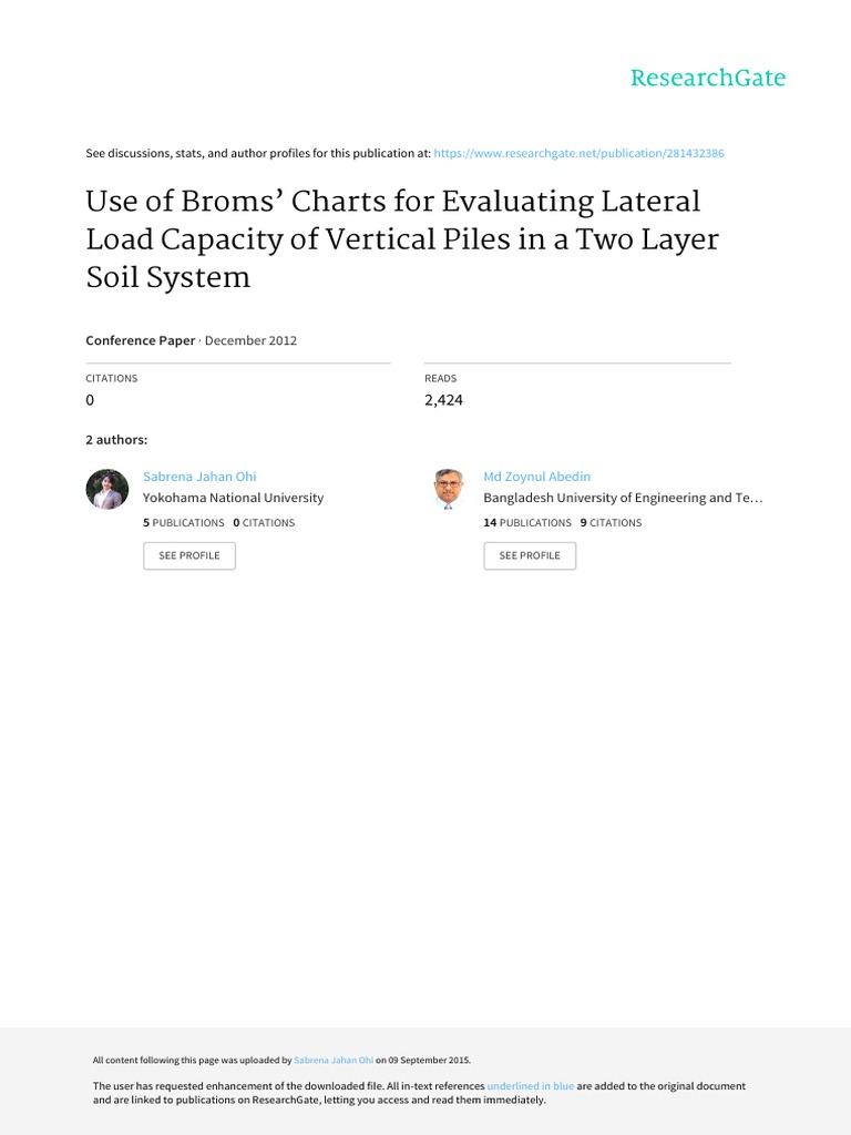 Use of Broms - Charts For Evaluating Lateral Load | PDF | Deep ...
