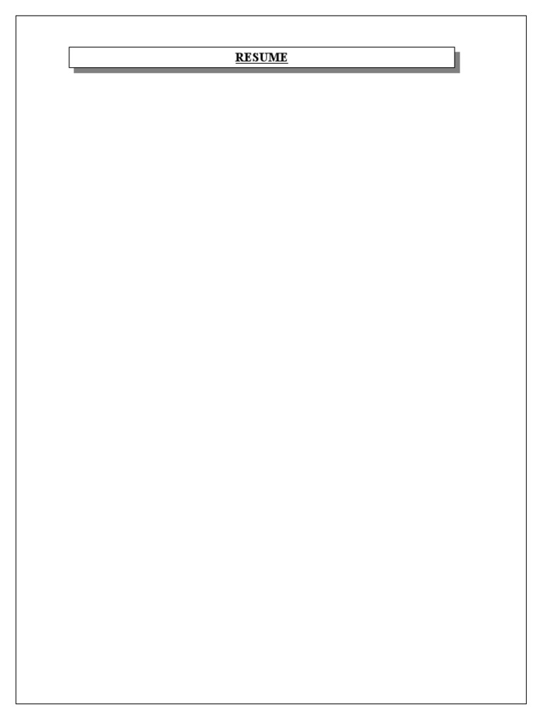 Resume: I Hereby Declare That The Above Information Are True To The ...