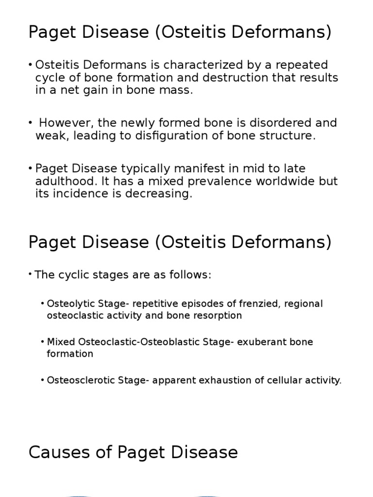 Paget Disease (Osteitis Deformans) | PDF | Bone | Musculoskeletal System Paget Disease (Osteitis Deformans) | PDF | Bone | Musculoskeletal System