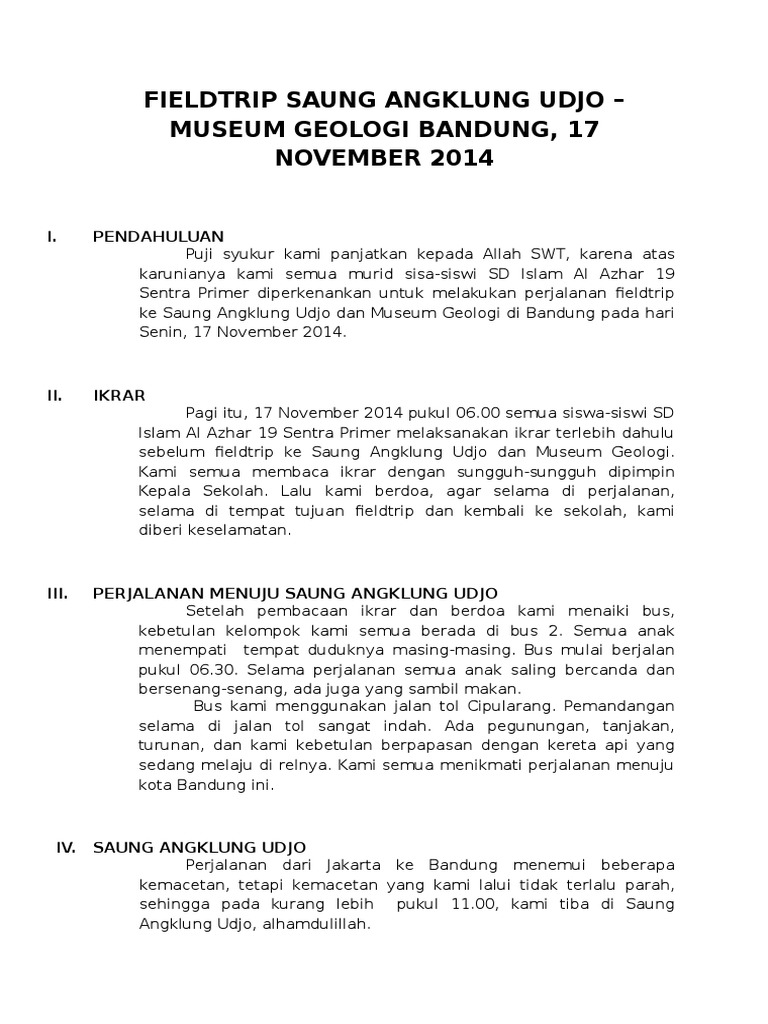 Laporan Fieldtrip | PDF
