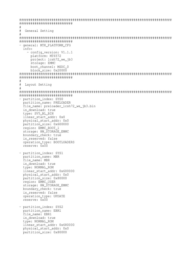 MT6572 Android Scatter | PDF | Embedded Linux Distributions | Operating System Technology