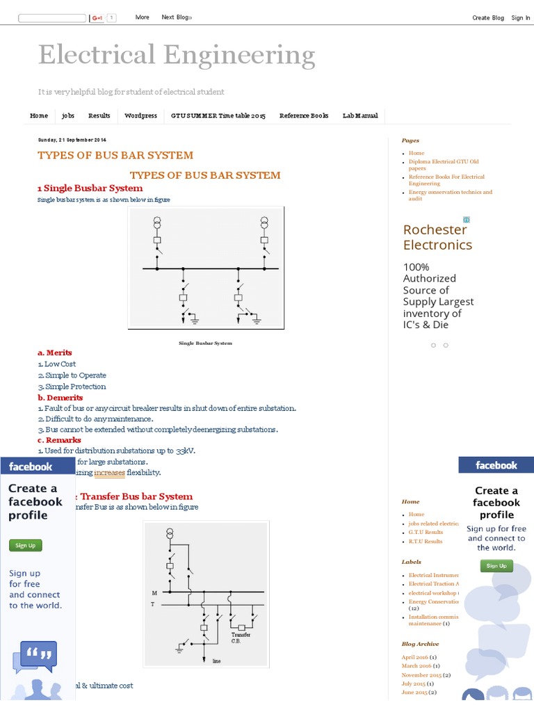 Types of Bus Bar Systems in Electrical Substations | PDF | Electrical ...