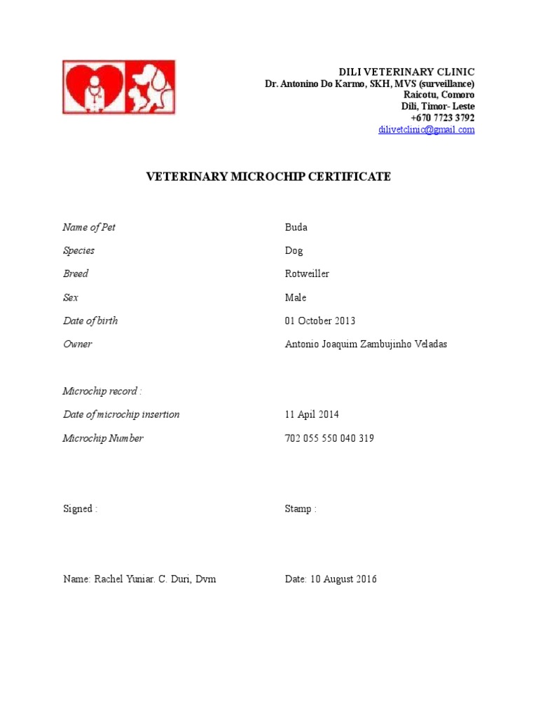 Pet Microchip Certification | PDF | Law | Wellness