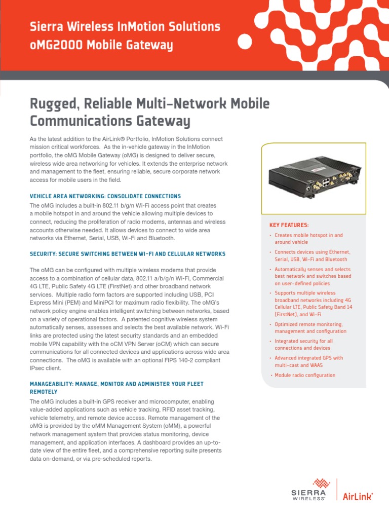 InMotion Solutions OMG Datasheet Vehicle B14 | PDF | Wi Fi | Wireless Lan