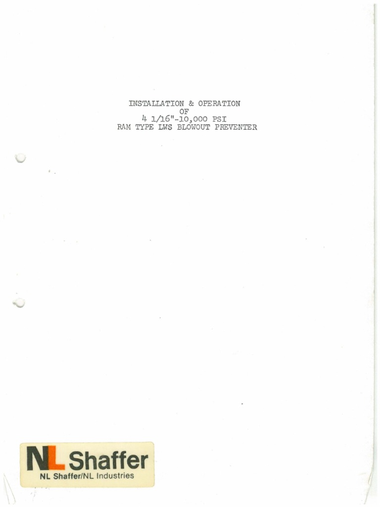 Shaffer LWS Blowout Preventer Guide | PDF | Door | Liquids