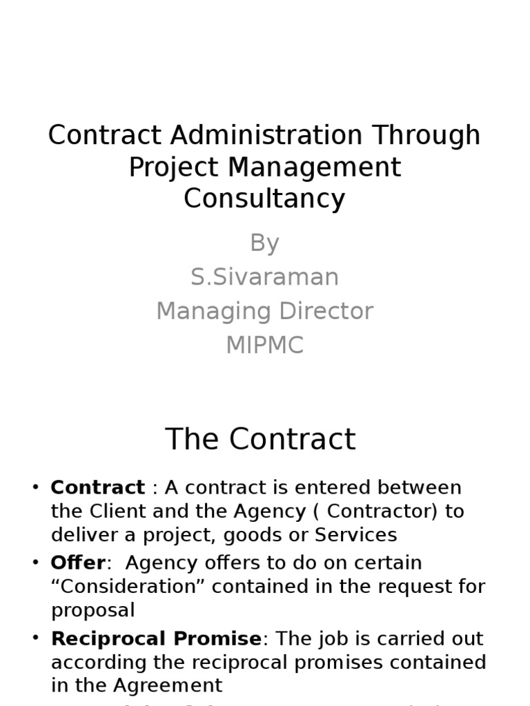 Contract Administration by PMC | PDF | Project Management | General ...