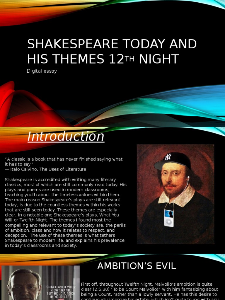 Shakespeare Today and His Themes 12th Night | PDF | Twelfth Night