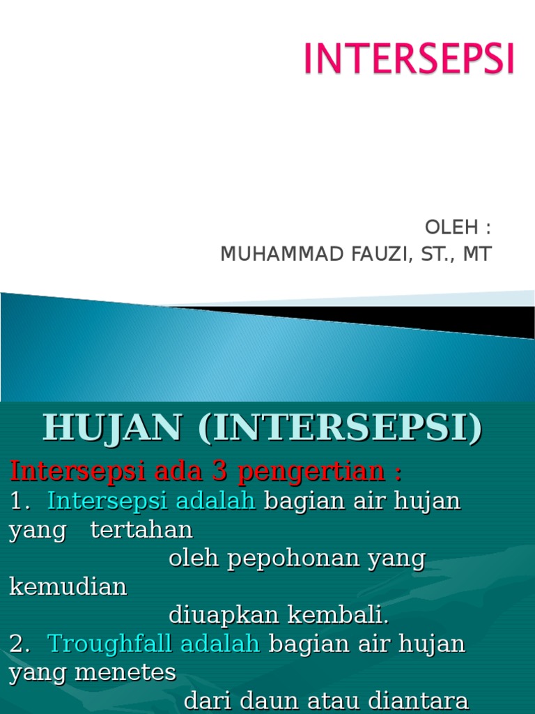 Intersepsi Hidrologi | PDF