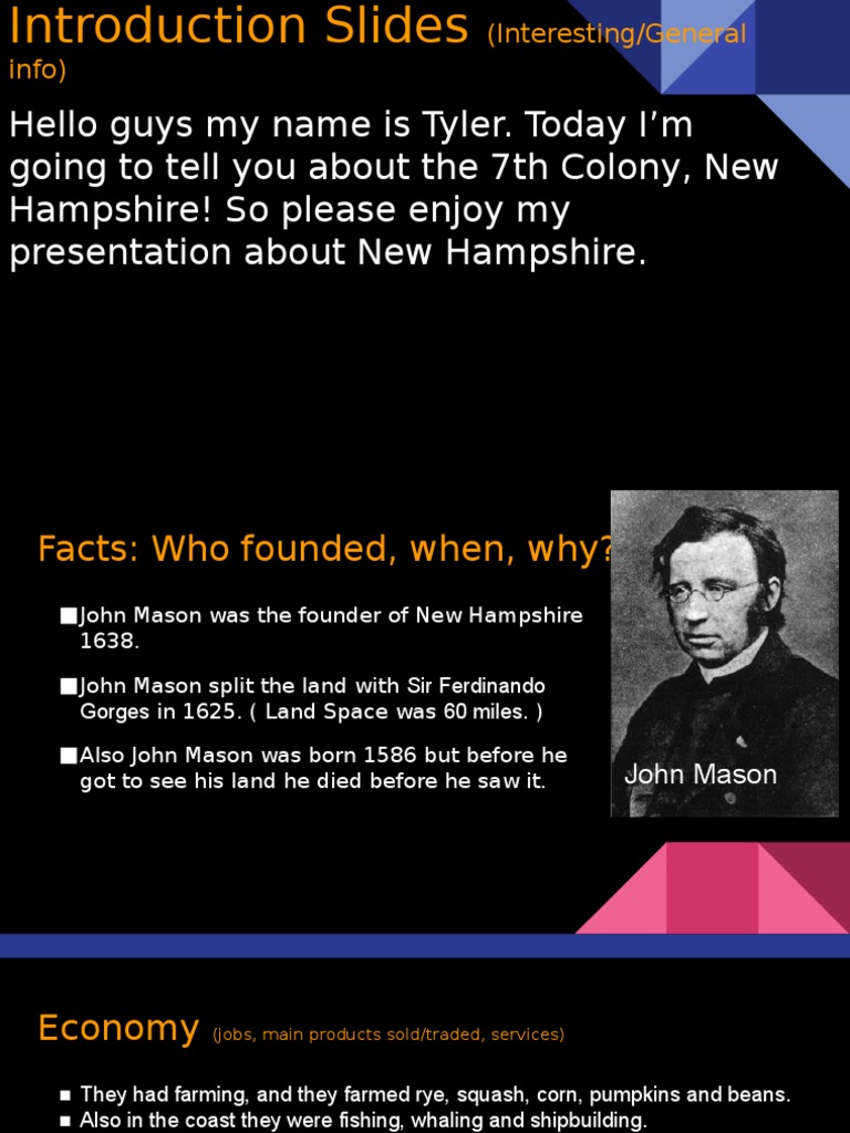 Overview of New Hampshire's 7th Colony | PDF | New Hampshire | North ...