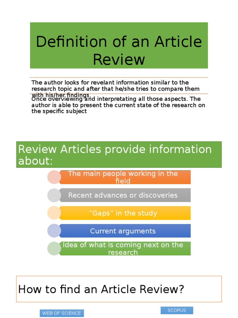 Article Review Definition | PDF