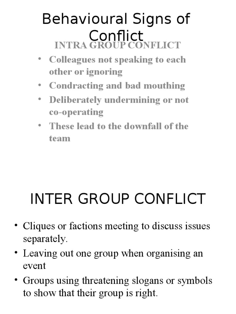 Behavioural Signs of Conflict | PDF | Career & Growth | Social Science