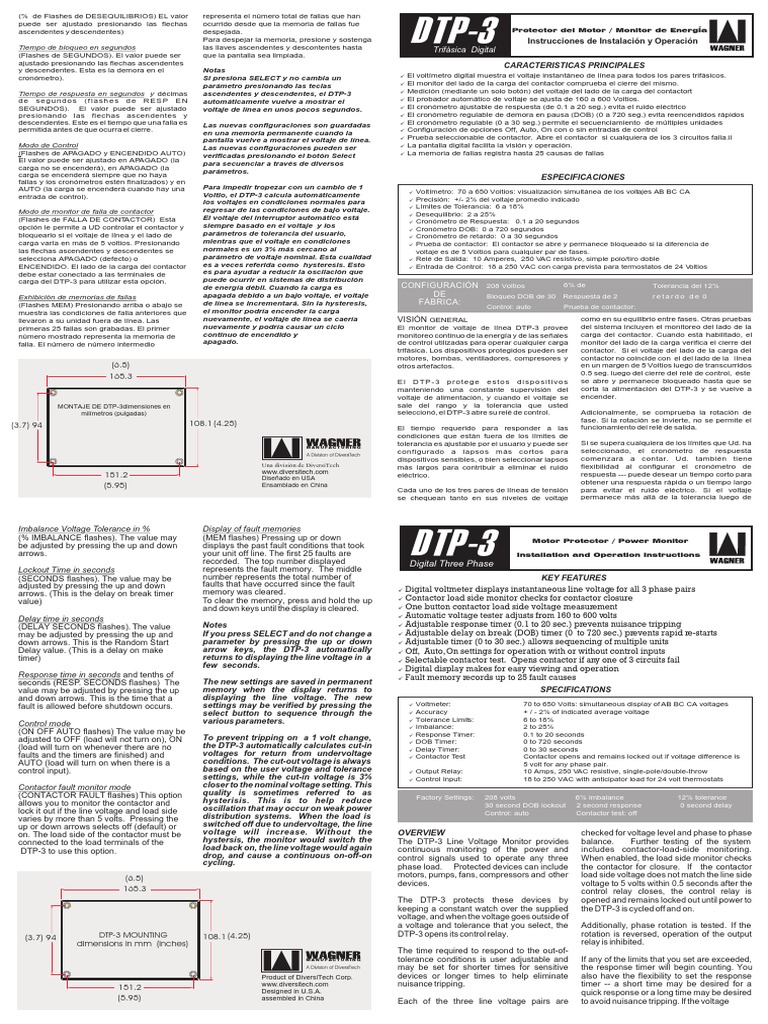 Manual Instalacion Protector de Fase DTP 3 | PDF | Monitor de computadora | Pantalla de cristal ...
