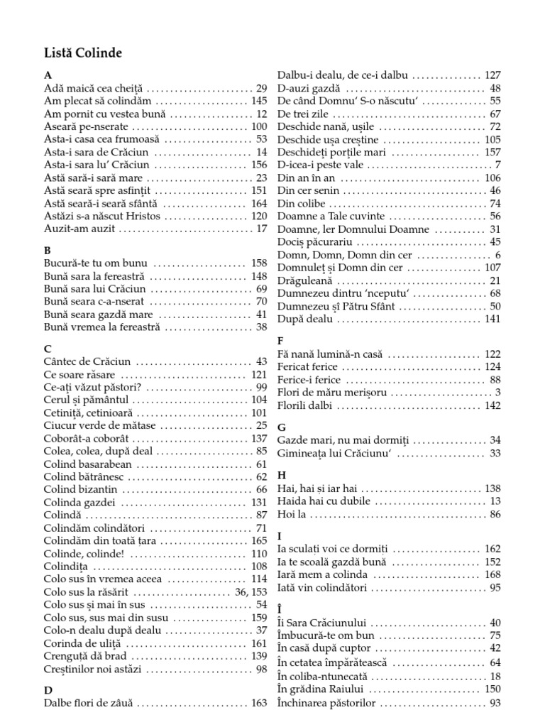 Colinde Fara Coperta | PDF