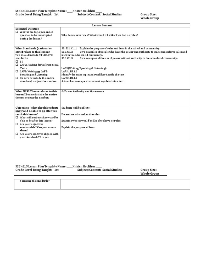 Civics Lesson Plan | Download Free PDF | Educational Assessment ...