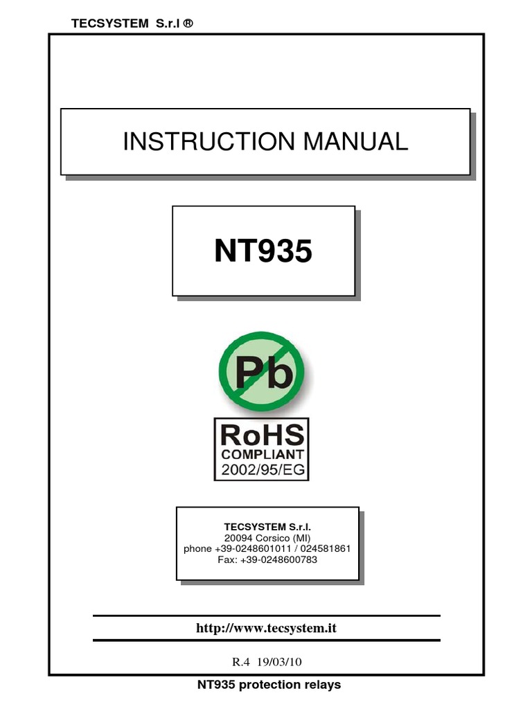 NT935 Standard ING R4 | PDF | Relay | Switch