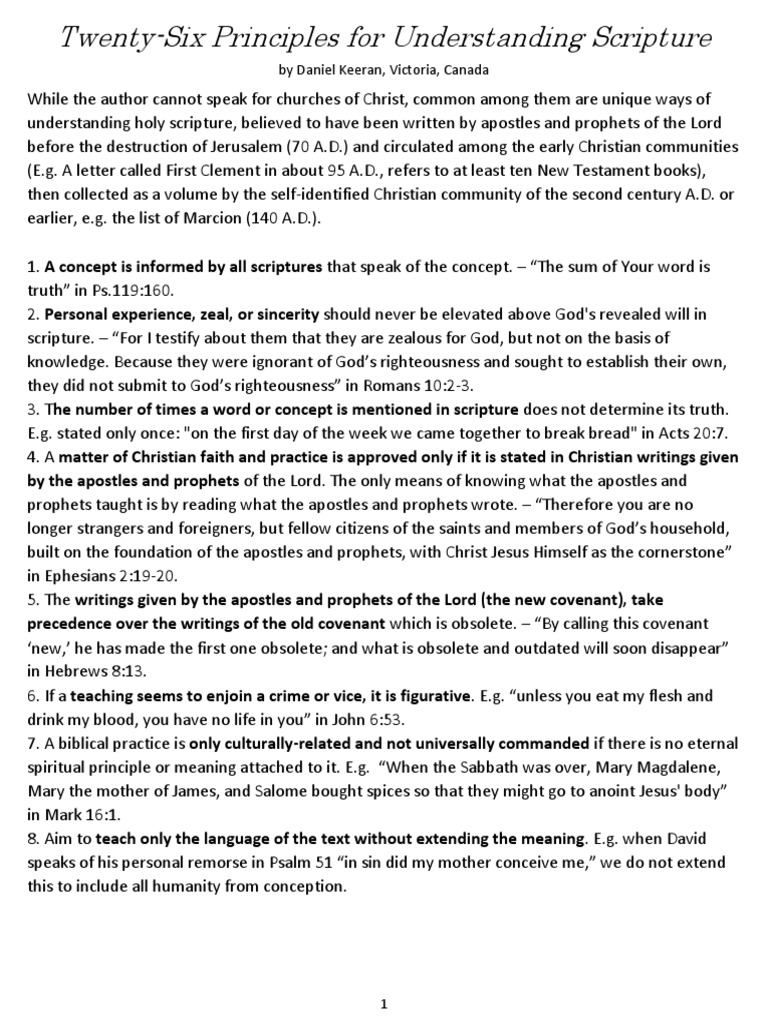 Biblical Principles for Scriptural Understanding | PDF | Baptism | Acts ...