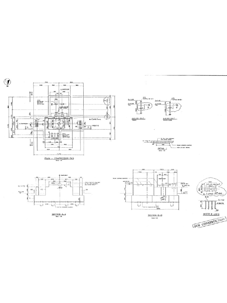 Compressor Foundation Drawings | PDF