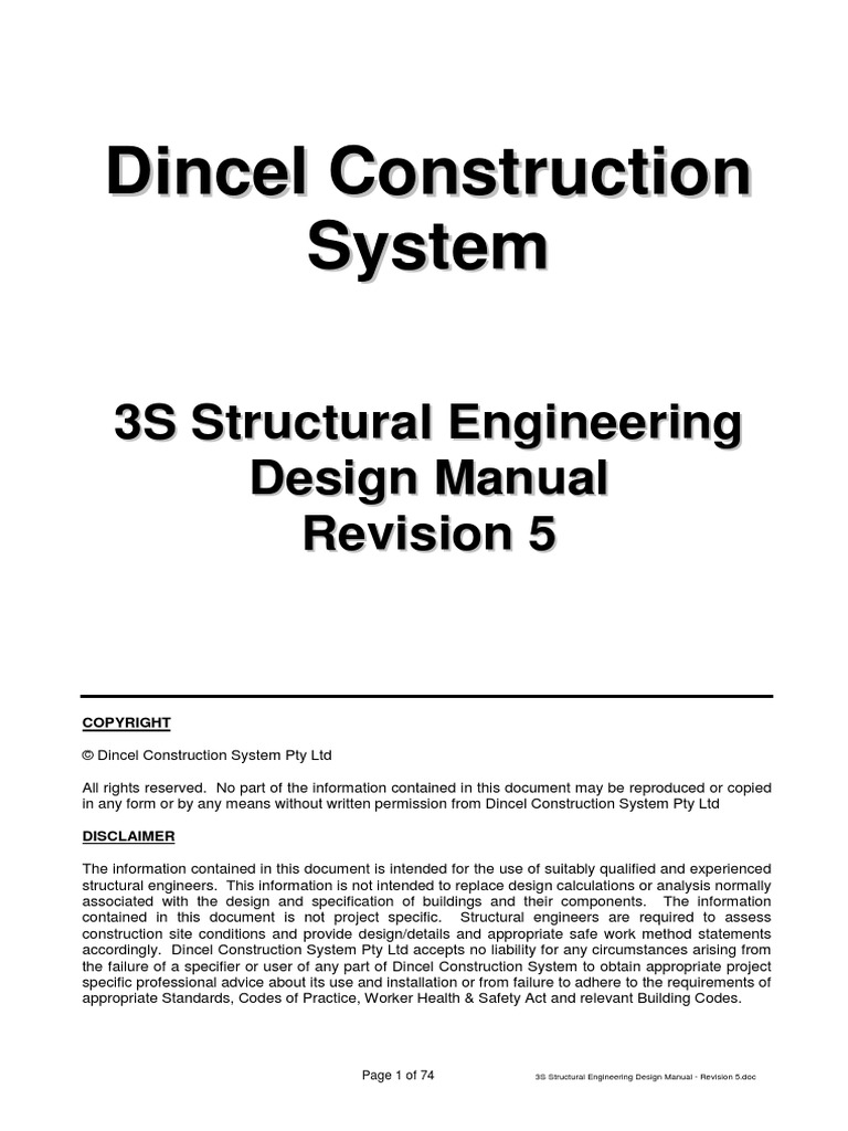 3S Structural Engineering Design Manual - Revision 5 | PDF | Concrete ...