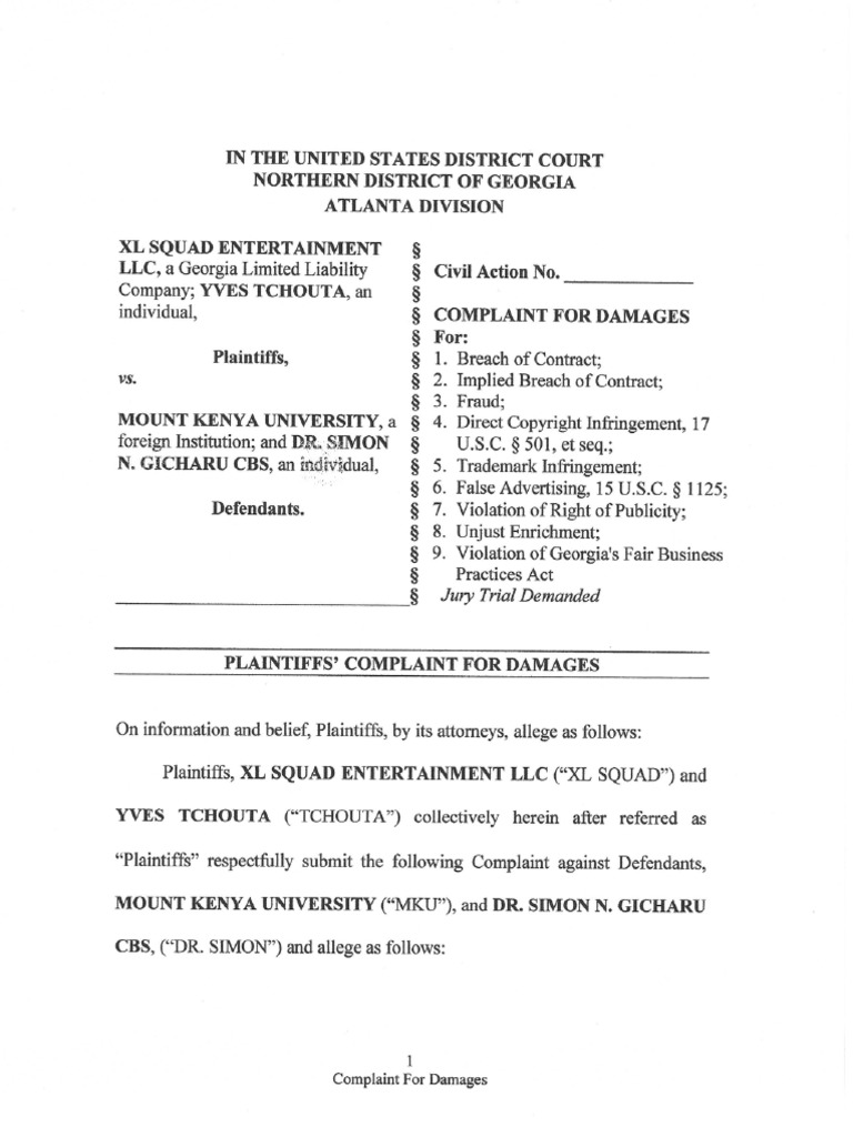 Final Draft Complaint Redux PDF | PDF