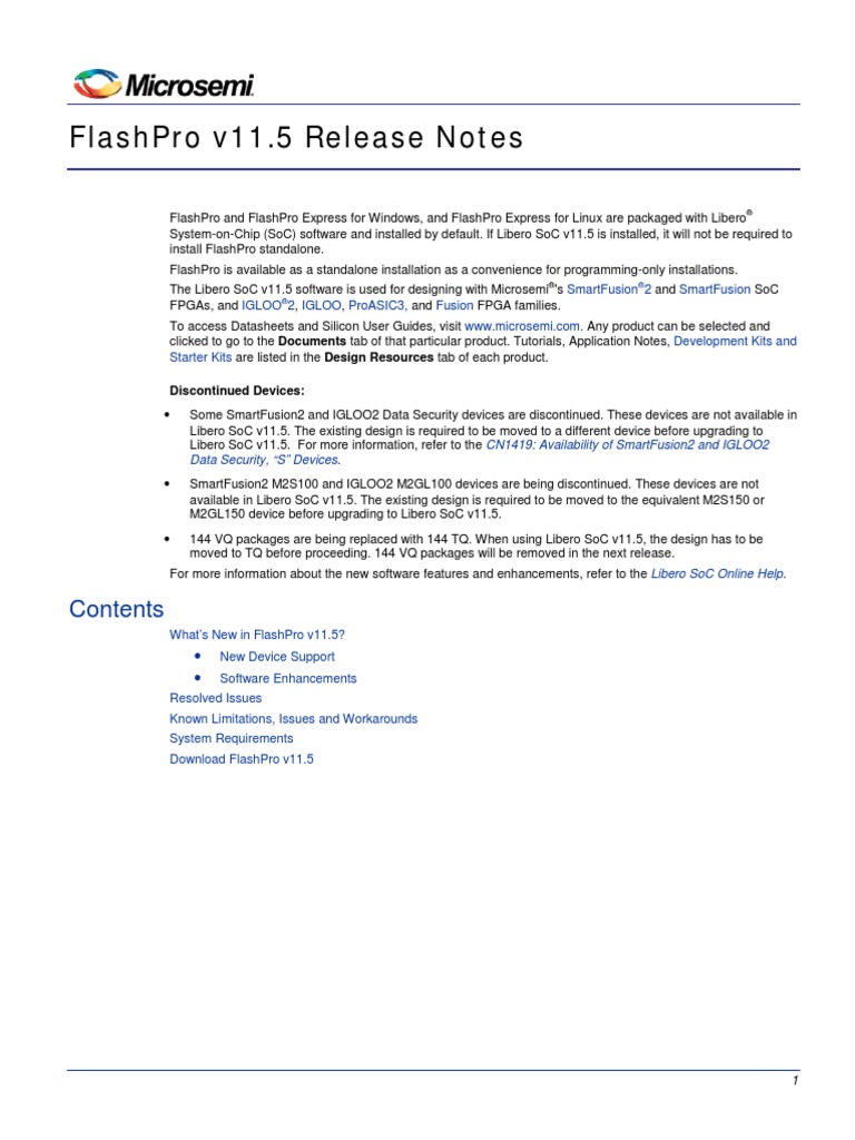 FlashPro v11 5 Release Notes PDF | PDF