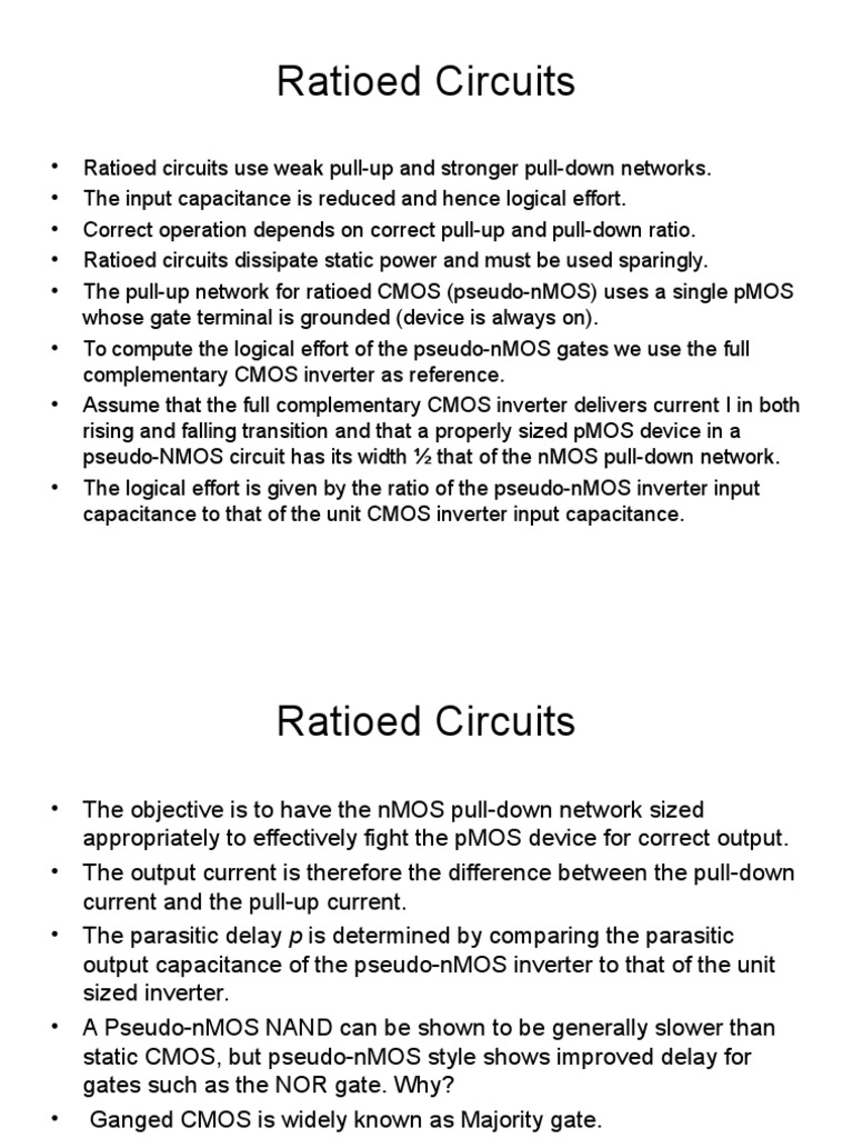 Ratioed Circuits | PDF | Cmos | Electrical Engineering