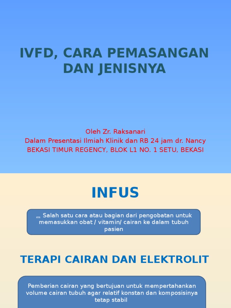 Ivfd, Cara Pemasangan Dan Jenisnya | PDF