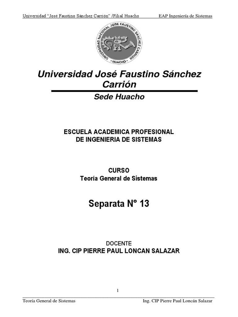 Separata 13 - Teoría de Sistemas - (Ing Loncan) | Unduh gratis PDF | Paradigma | Realidad
