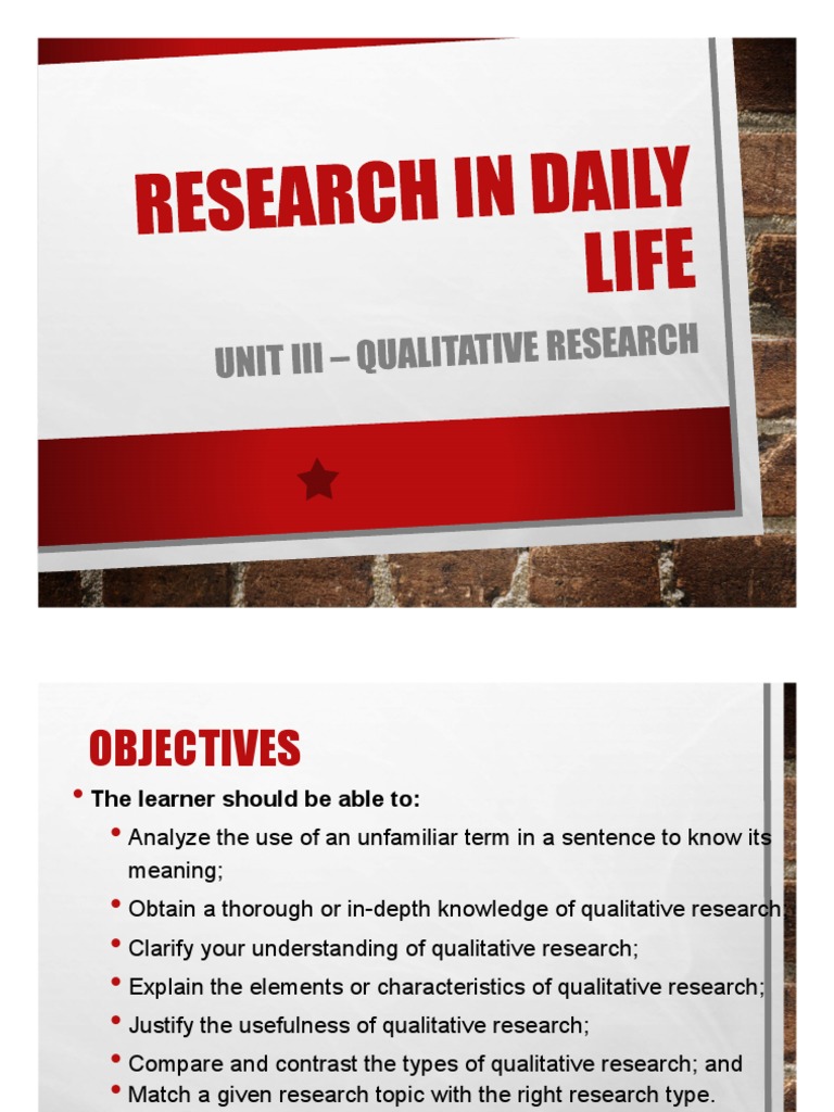 Understanding Qualitative Research: Objectives, Activities ...