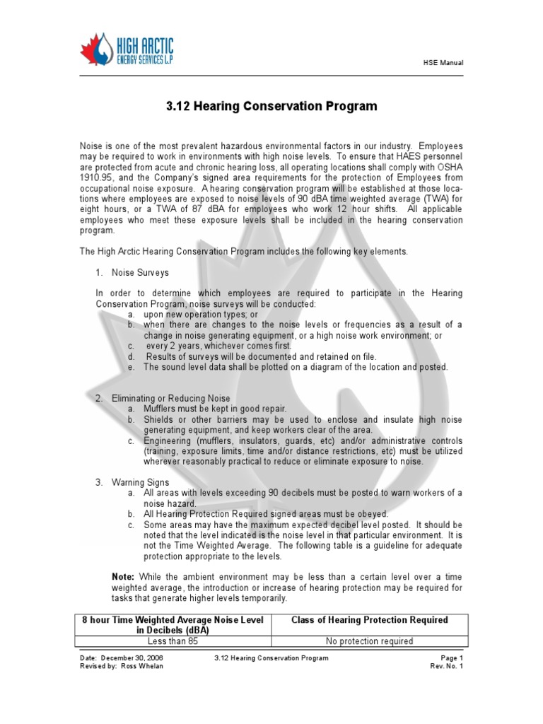 Hearing Conservation for Workers | PDF | Noise | Sound