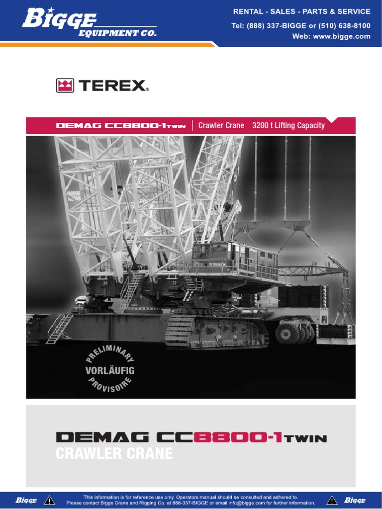 Terex-CC8800 1 Twin B1 200808 | PDF | Crane (Machine) | Transport