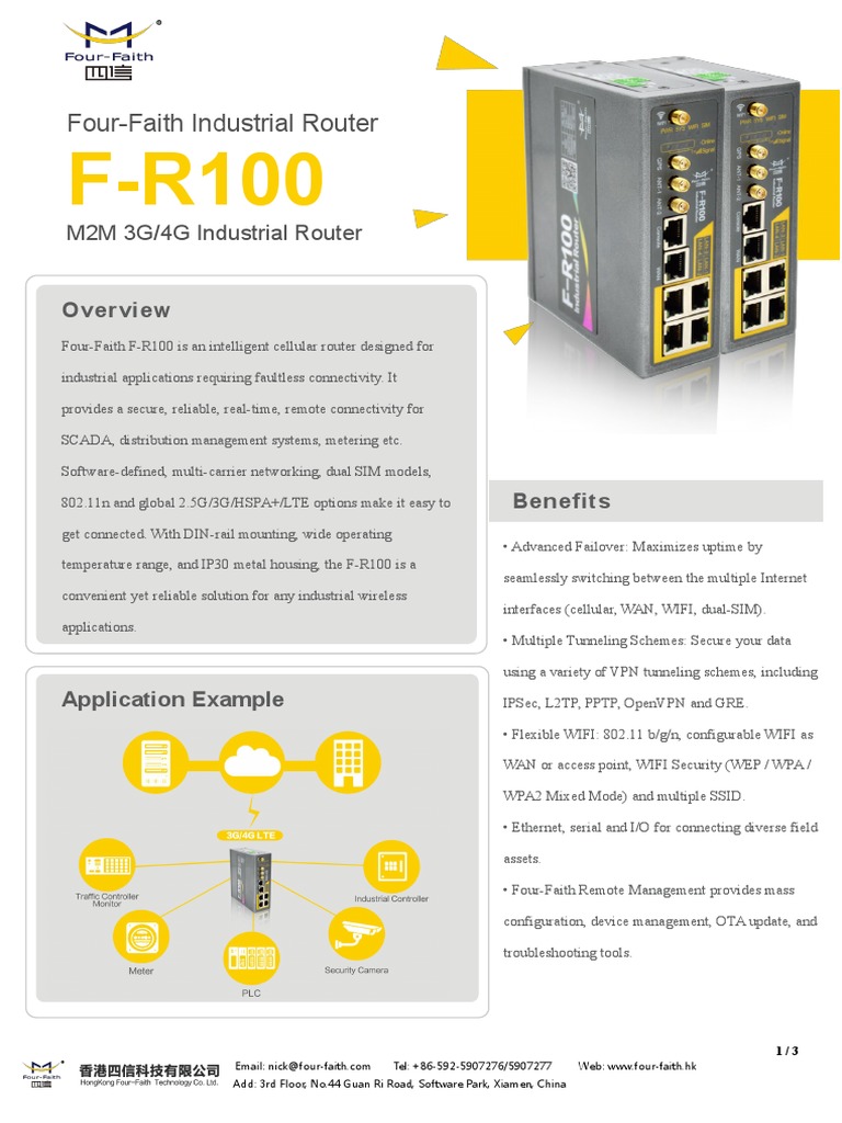 F-r100 Industrial Router Technical Specification v1.0.0 | PDF | Wi Fi ...