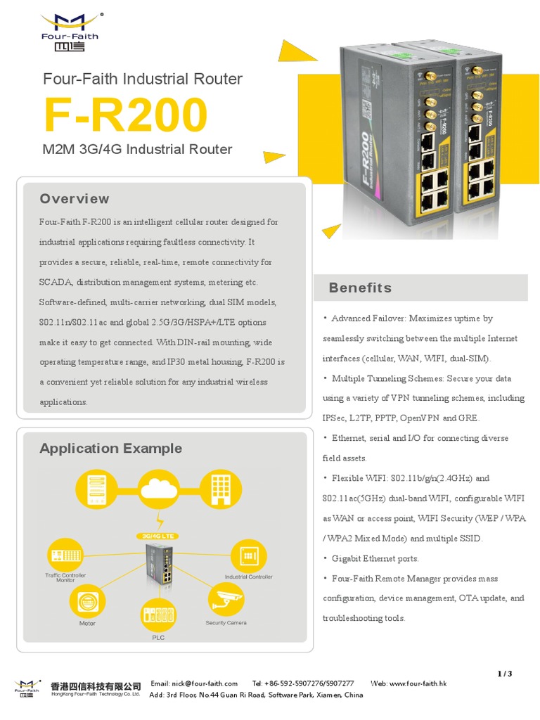 F R200 Industrial Router Technical Specification V1 0 0 Download Free Pdf Wi Fi High Speed